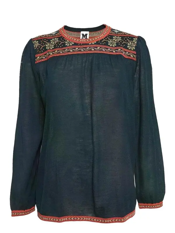 Missoni Floral-embroidered Knit Top - Blue