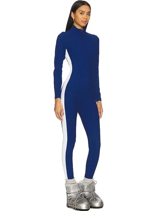 Year Of Ours Thermal Longsleeve Ski Onesie - Blue & White