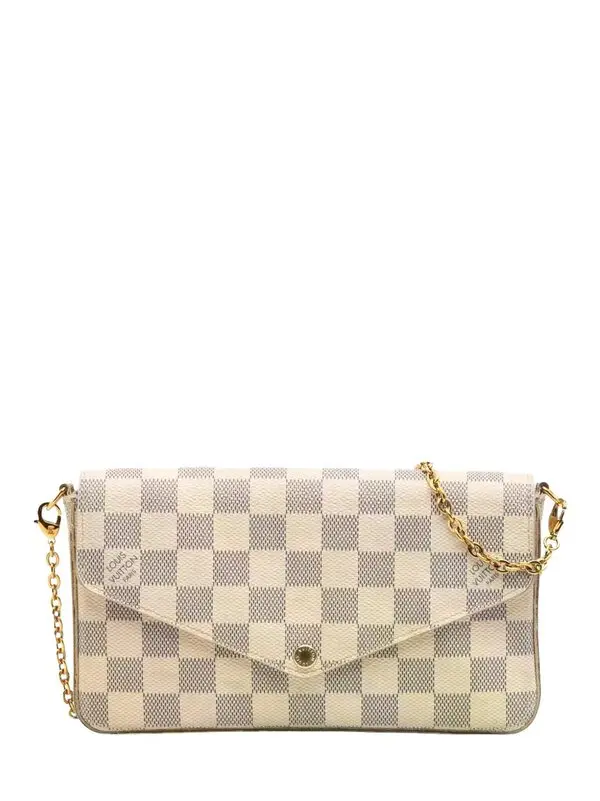 LOUIS VUITTON Damier Azur Pochette Felicie Crossbody Bag - White