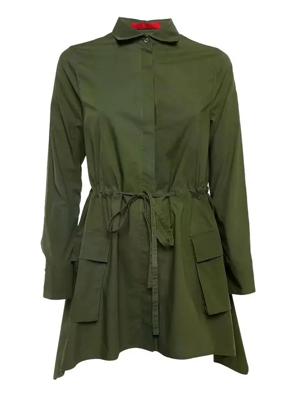 Carolina Herrera Drawstring Asymmetric Coat - Green