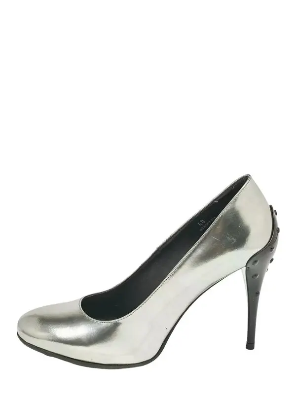 TOD'S Vintage 120mm Leather Pumps - Silver