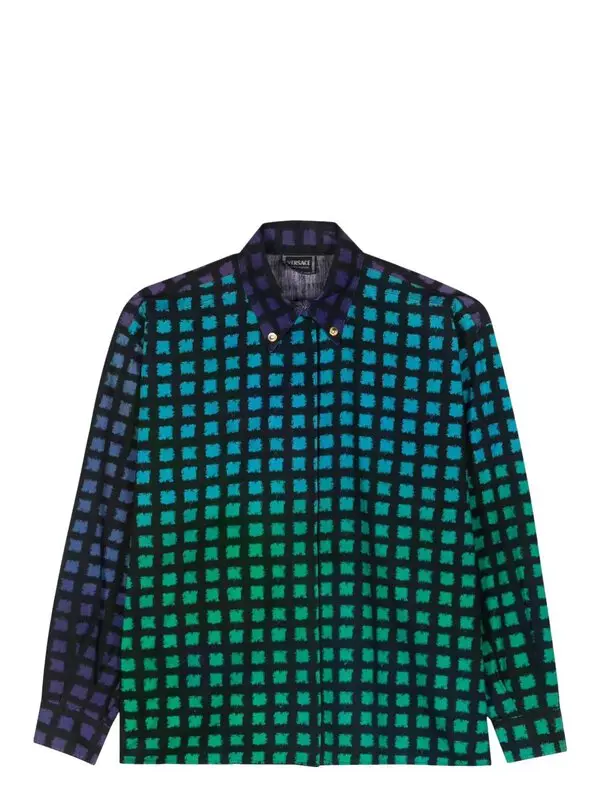 Versace 1990s Geometric-print Shirt - Black