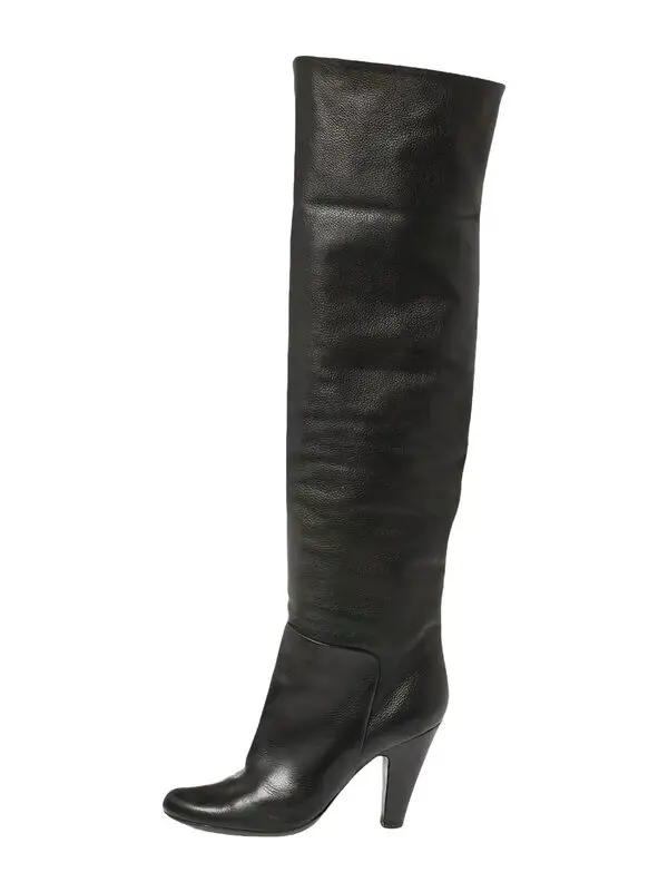 GIUSEPPE ZANOTTI 90mm Leather Over-the-knee Boots - Black