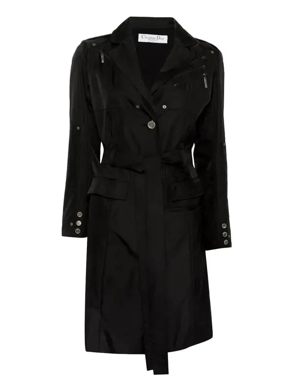 Dior 2000s Belted Trench Coat - Black