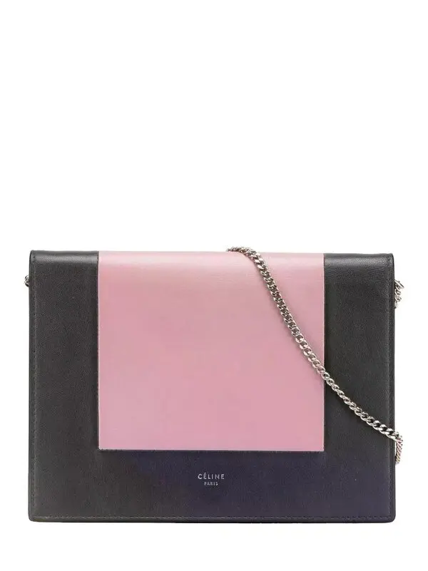 Celine 2018 Leather Frame Wallet On Chain Crossbody Bag - Pink
