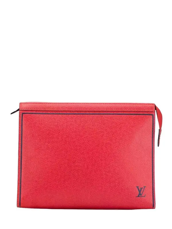 LOUIS VUITTON Taiga Pochette Voyage Mm Clutch Bag - Red
