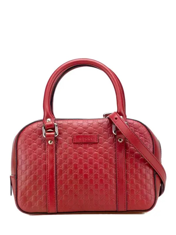 Gucci Small Micro Guccissima Bree Satchel - Red
