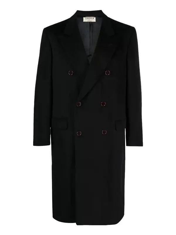 A.N.G.E.L.O. VINTAGE CULT 1990 Double-breasted Cashmere Coat - Black