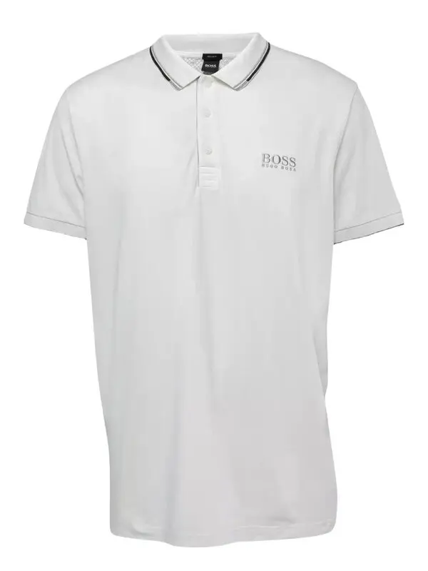 BOSS Three-button Placket Polo Shirt - White