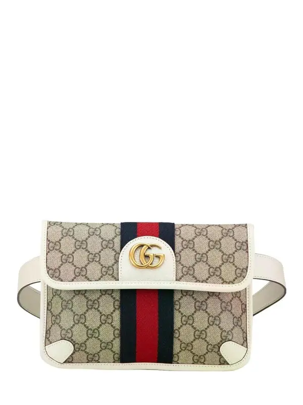 Gucci Gg Supreme Ophidia Belt Bag - Brown