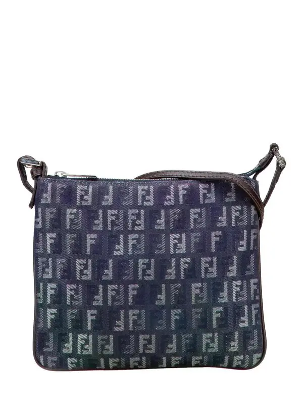 Fendi Zucchino Denim Crossbody Bag - Blue