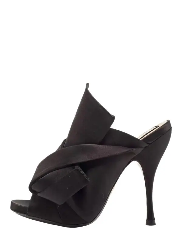 N°21 120mm Knotted Satin Sandals - Black