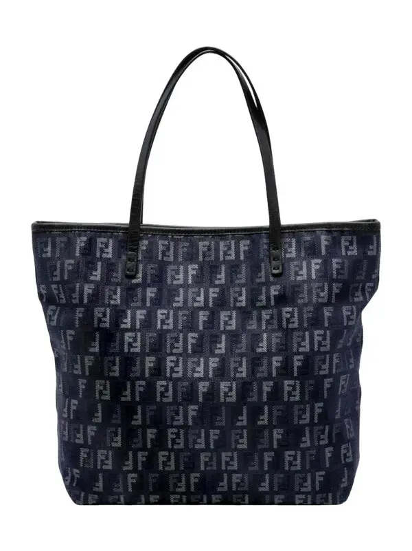 Fendi 2000-2010 Zucchino Denim Tote Bag - Blue