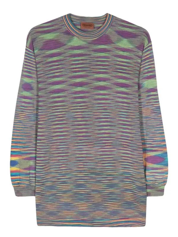 Missoni 1990s Striped Wool-blend Jumper - Purple