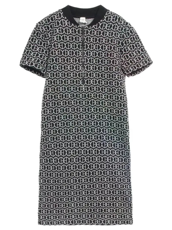 Hermès 2010s Patterned Half-zip Dress - Black