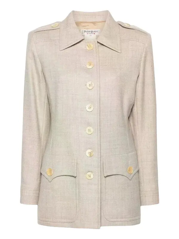 Saint Laurent 1970s Single-breasted Wool Jacket - Neutrals