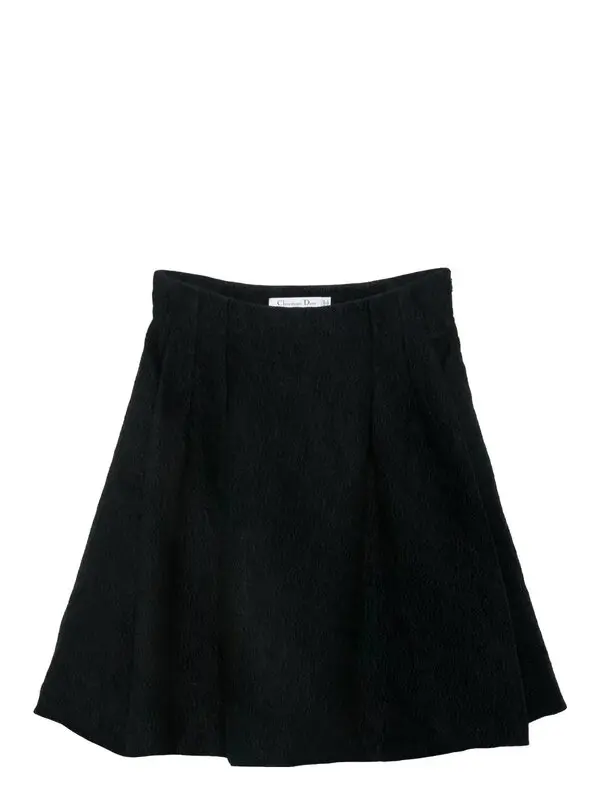 Dior Floral Embossed A-line Skirt - Black