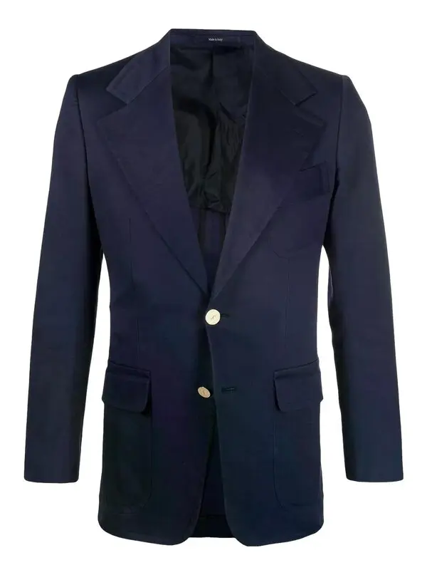 Saint Laurent Notched Lapels Single-breasted Blazer - Blue