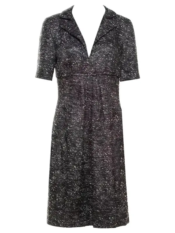 Oscar De La Renta Tweed Midi Dress - Grey