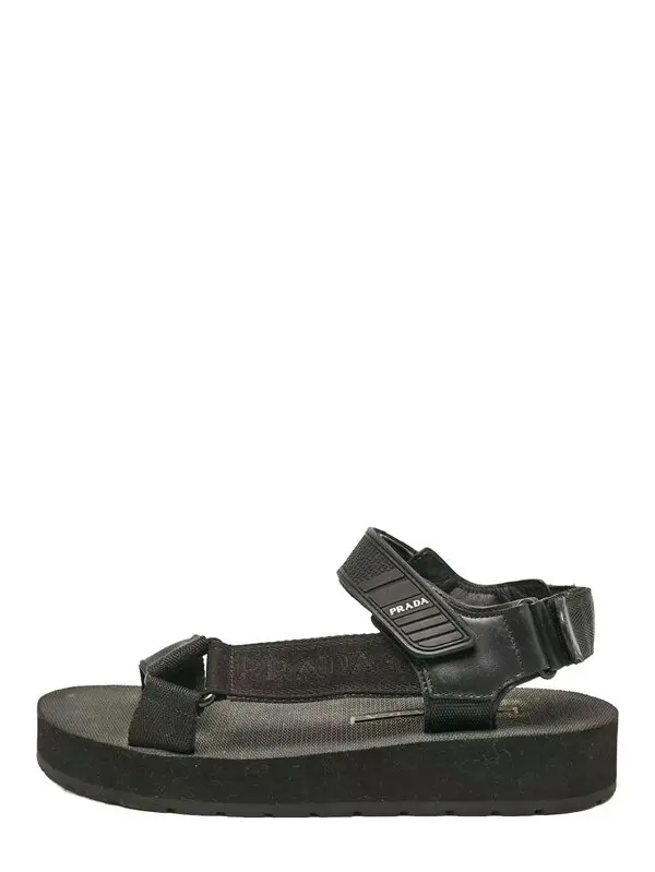 Prada Logo-print Flat Sandals - Black