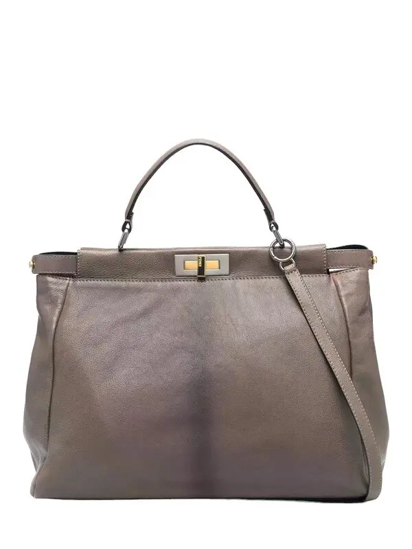 Fendi 2010s Peekaboo Leather Tote Bag - Brown