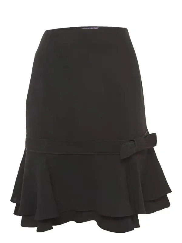 Ralph Lauren Bow-detail Silk Skirt - Black