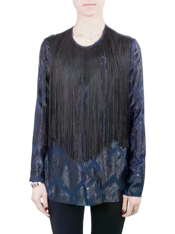 Yigal Azrouël Fringed Blouse - Blue