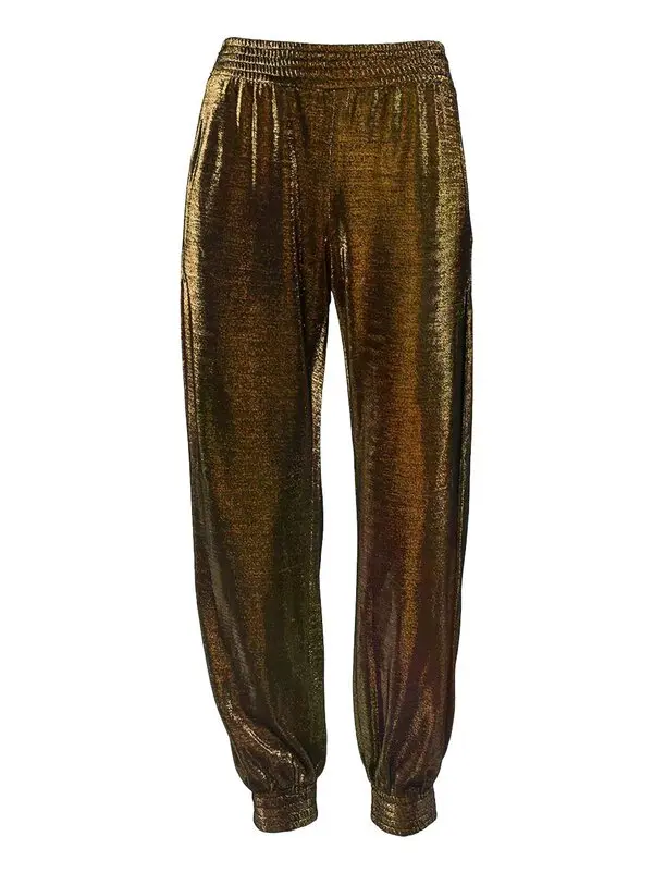 Haney Lurex Knit Trousers - Gold