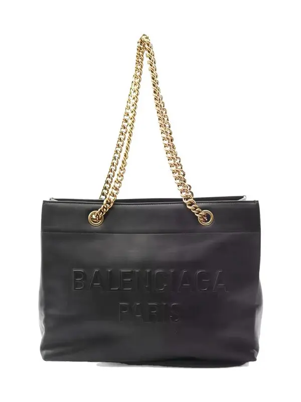 Balenciaga 2010s Chain Leather Shoulder Bag - Black