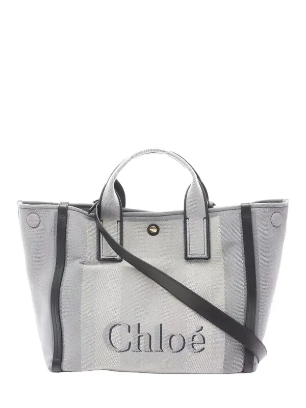 Chloé Embroidered Tote Bag - Grey