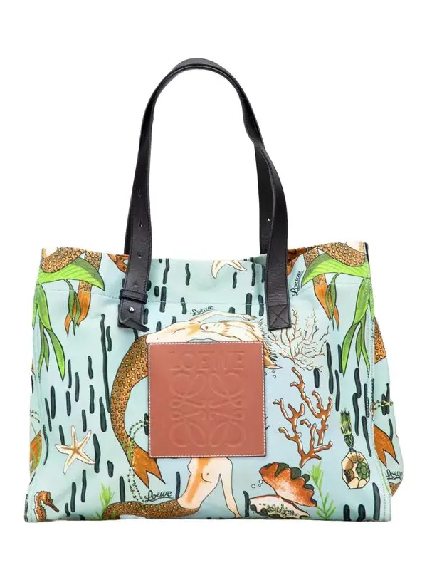 Loewe Mermaid Print Tote Bag - Blue