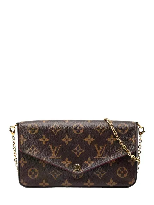 LOUIS VUITTON 2016 Monogram Pochette Felicie Crossbody Bag - Brown