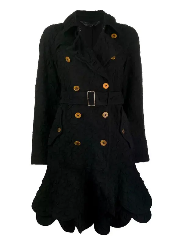 Comme Des Garçons 2000s Quilted Double-breasted Coat - Black