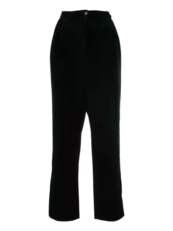 Valentino Garavani 1980s Velvet Straight-leg Trousers - Black