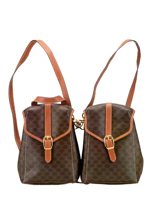 Celine 1995 Mini Macadam Twin Backpack - Brown