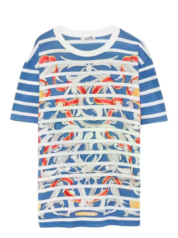 Hermès 2010s Striped T-shirt - Blue