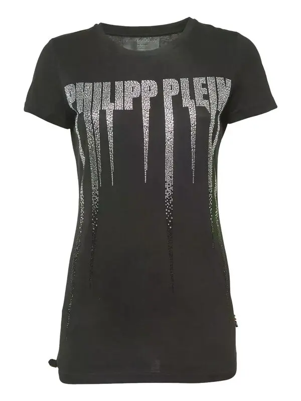 Philipp Plein Rhinestone Logo T-shirt - Black