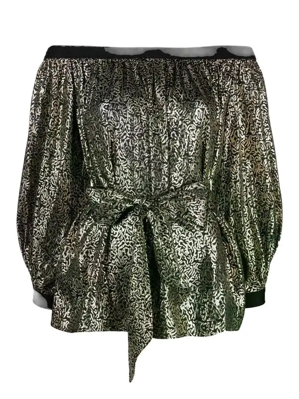 Saint Laurent 1980s Metallic Tie-waist Blouse - Gold