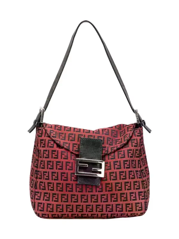Fendi Zucca Canvas Mamma Shoulder Bag - Red