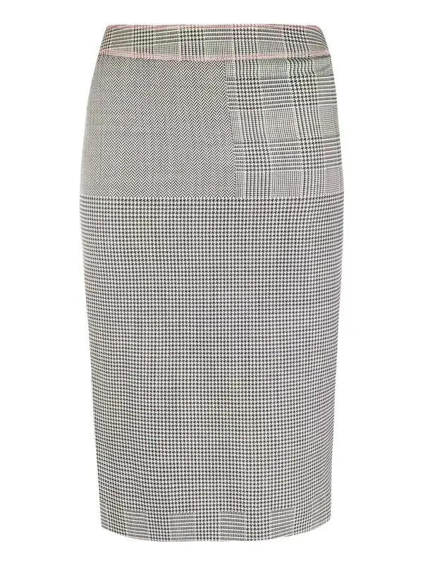 Dior 1990s Houndstooth Pencil Skirt - Grey