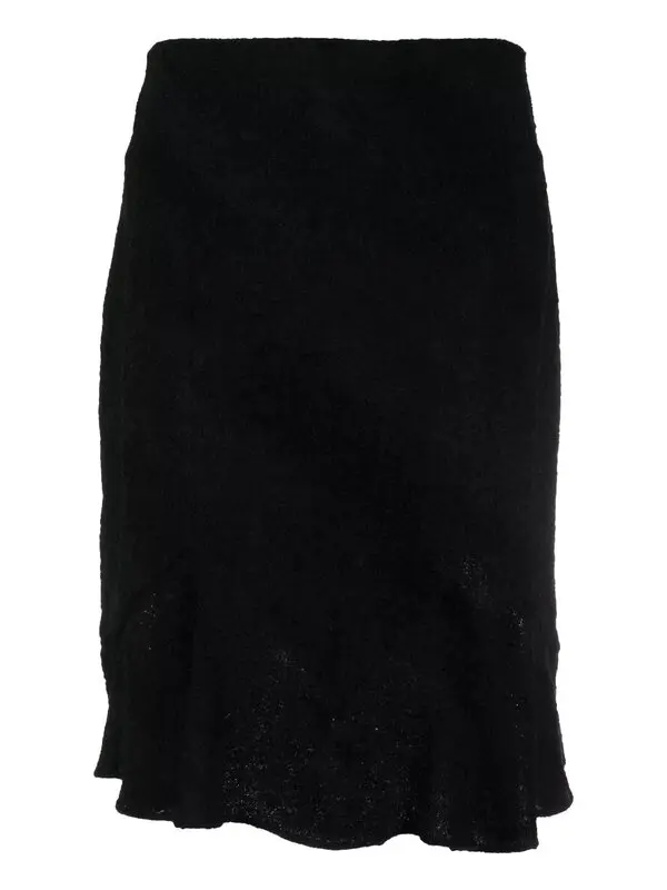 Dior 1990s Flared-hem Knitted Skirt - Black
