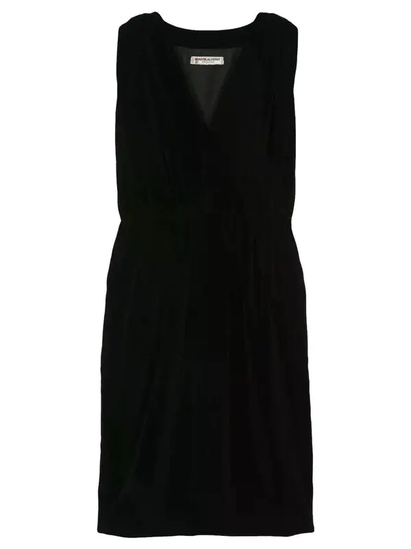 Saint Laurent Pre-owned 1970s Velvet Midi Dress - Black