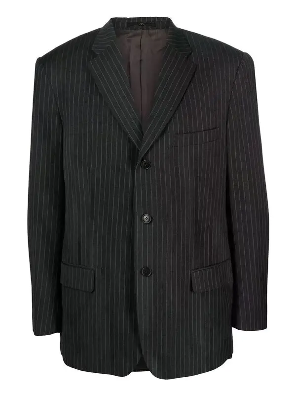 Valentino Garavani 2000s Pinstriped Stepped Lapels Blazer - Grey