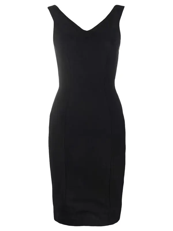 John Galliano 1990s Sleeveless Fitted Dress - Black