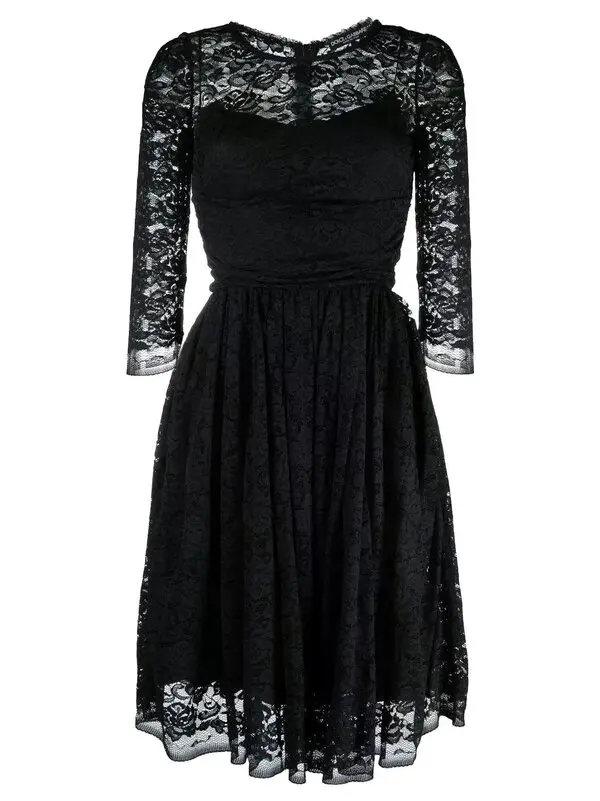 Dolce & Gabbana 2000s A-line Lace Dress - Black