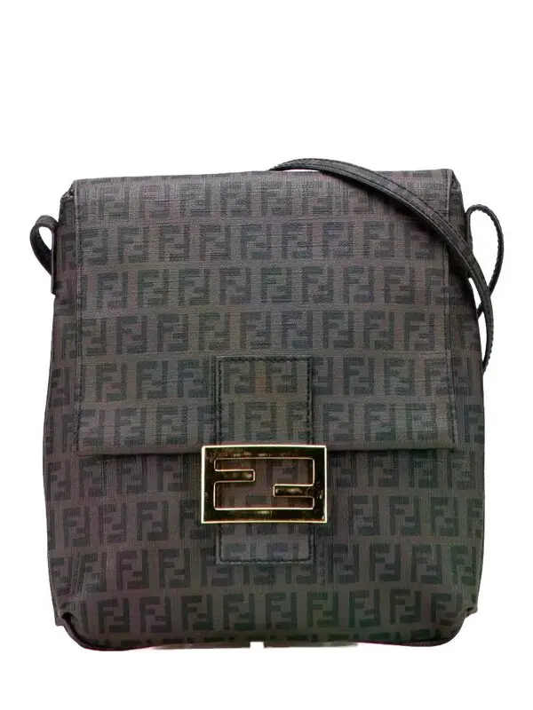 Fendi 2000-2010 Zucchino Spalmati Crossbody Bag - Brown