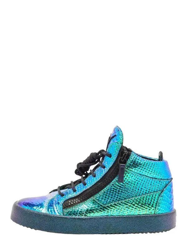 GIUSEPPE ZANOTTI Iridescent High-top Sneakers - Blue