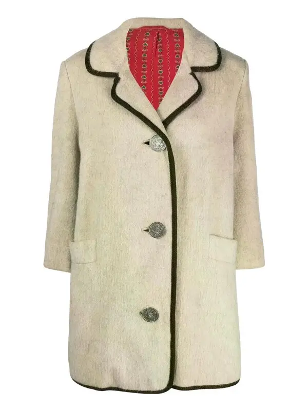 A.N.G.E.L.O. VINTAGE CULT 1990s Woven Buttoned Coat - Neutrals