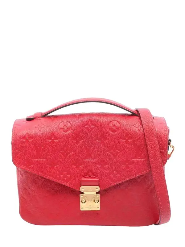 LOUIS VUITTON 2018 Monogram Empreinte Pochette Metis Satchel - Red
