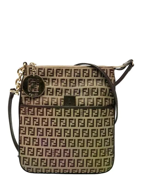 Fendi 2000-2010 Zucchino Forever Crossbody Bag - Brown